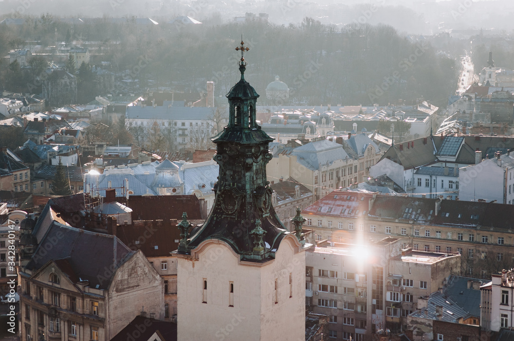 Aerial view. The Archcathedral Basilica of the Assumption of the ...