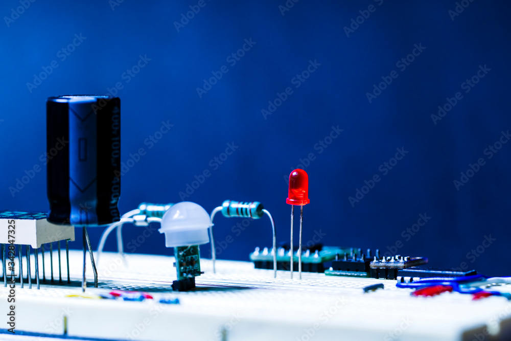 electronics engineering learning concept, creative idea of building the ...