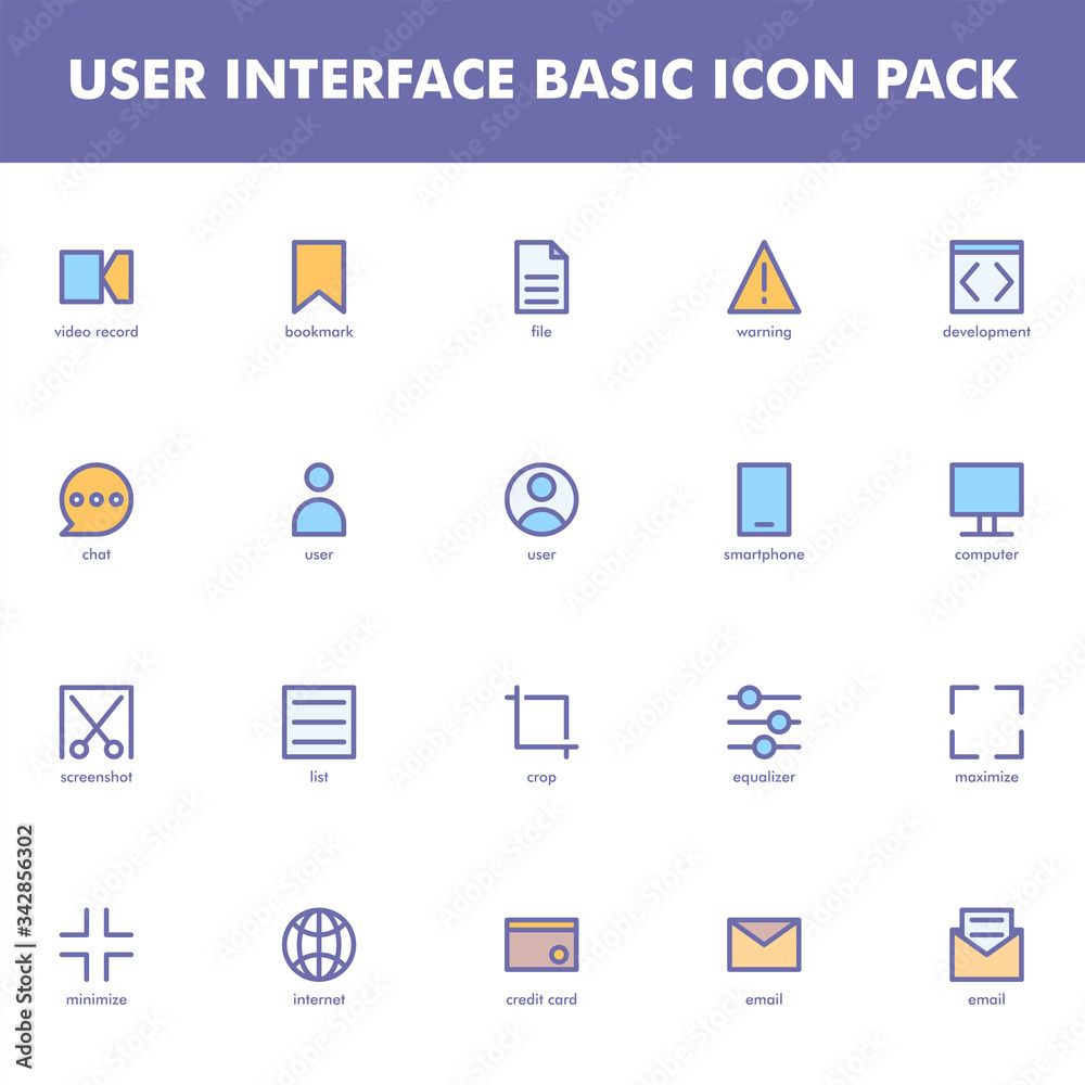 User interface icon pack isolated on white background. for your web ...