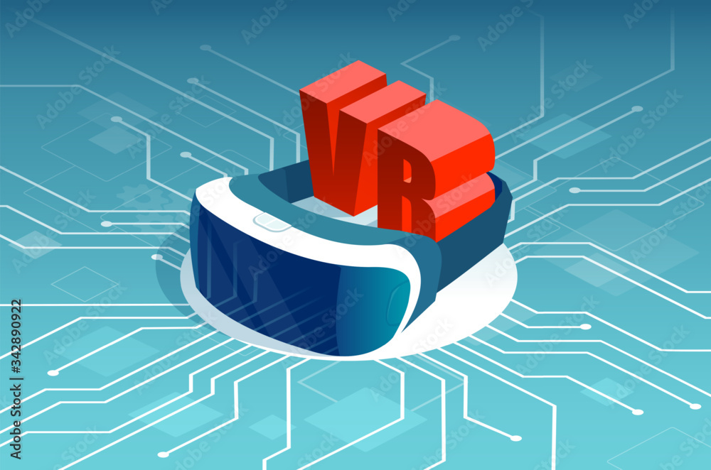 vector of virtual reality VR goggles headset Stock Vector | Adobe Stock