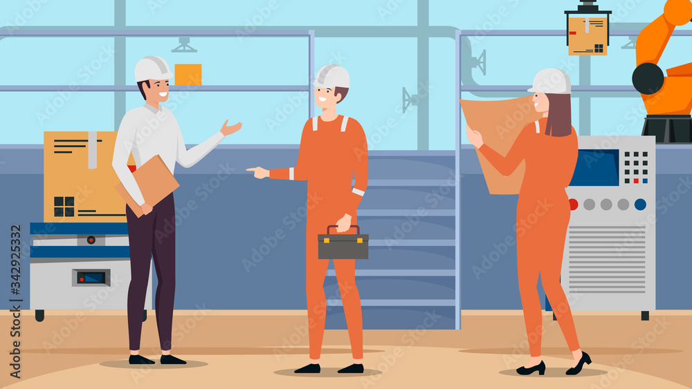 Cartoon Manufacturing Worker