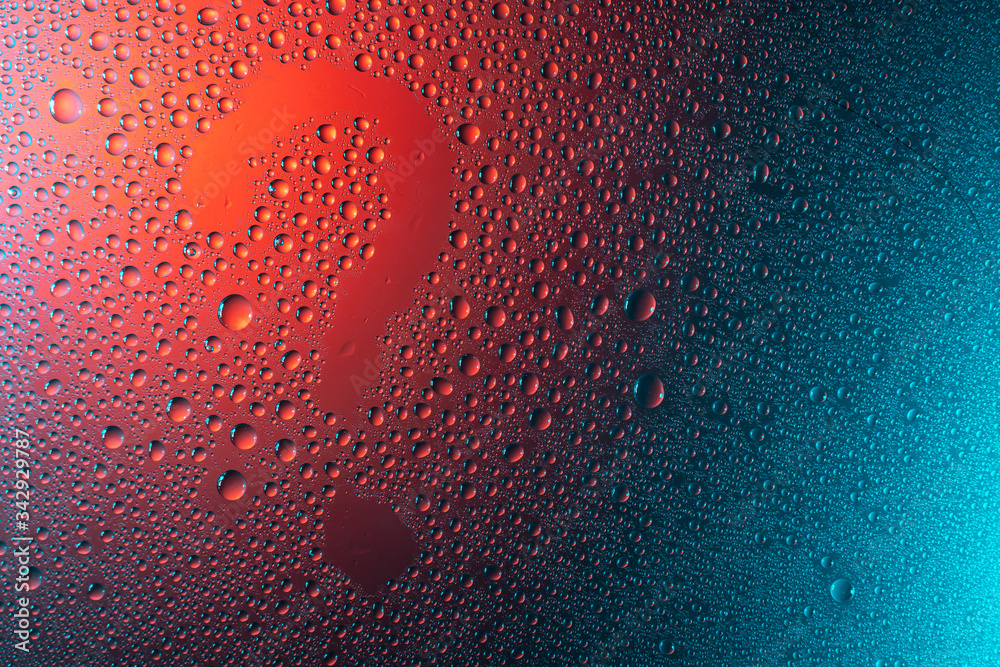 question mark symbol in neon light background drops trend 2020 color ...