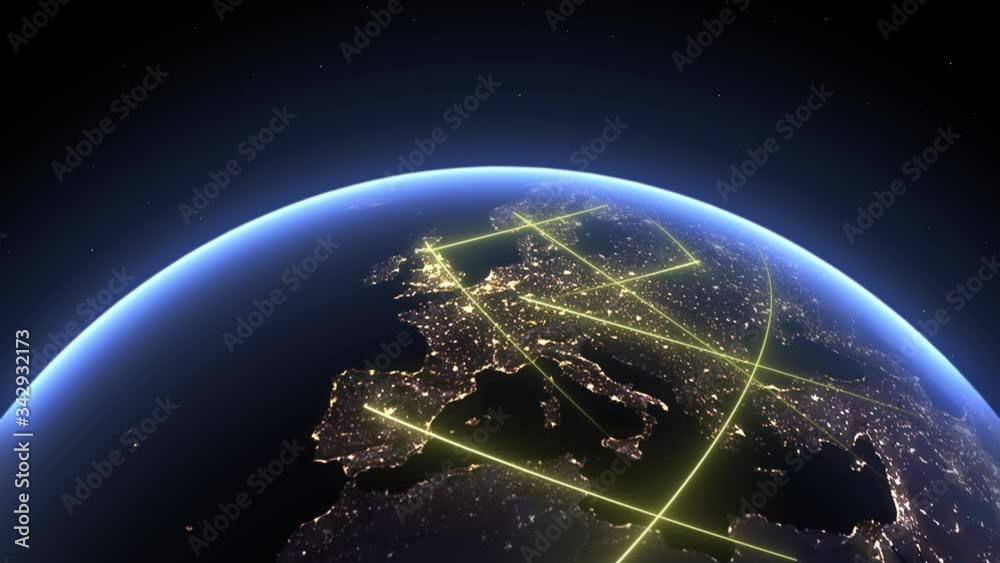 Planet Earth, view from space. 3d 4K animation of terrestrial globe ...