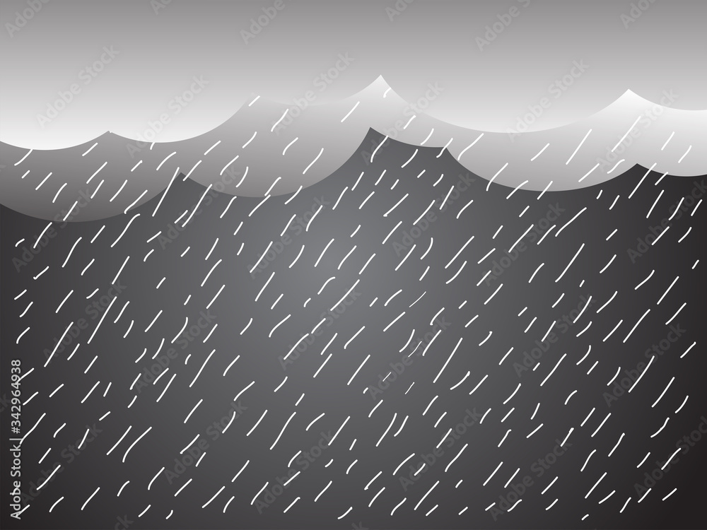 Heavy rain in dark sky, rainy season, clouds and storm, weather nature ...