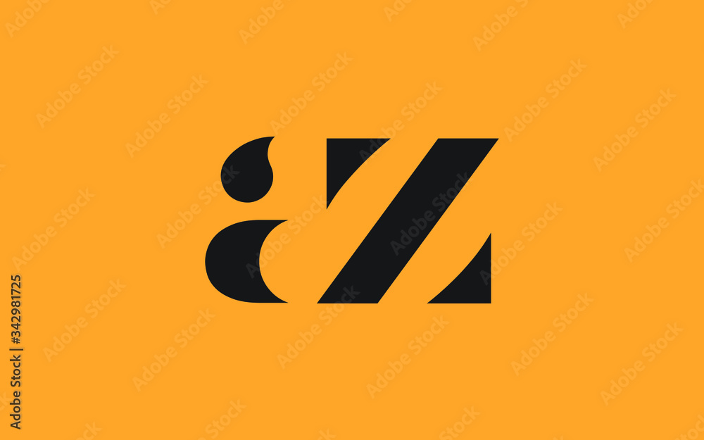 az or za and a, z Lowercase Letter Initial Logo Design, Vector Template ...