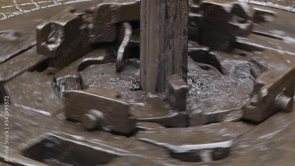 Slip on the rotary table while drilling oil well and pipe being rotated ...