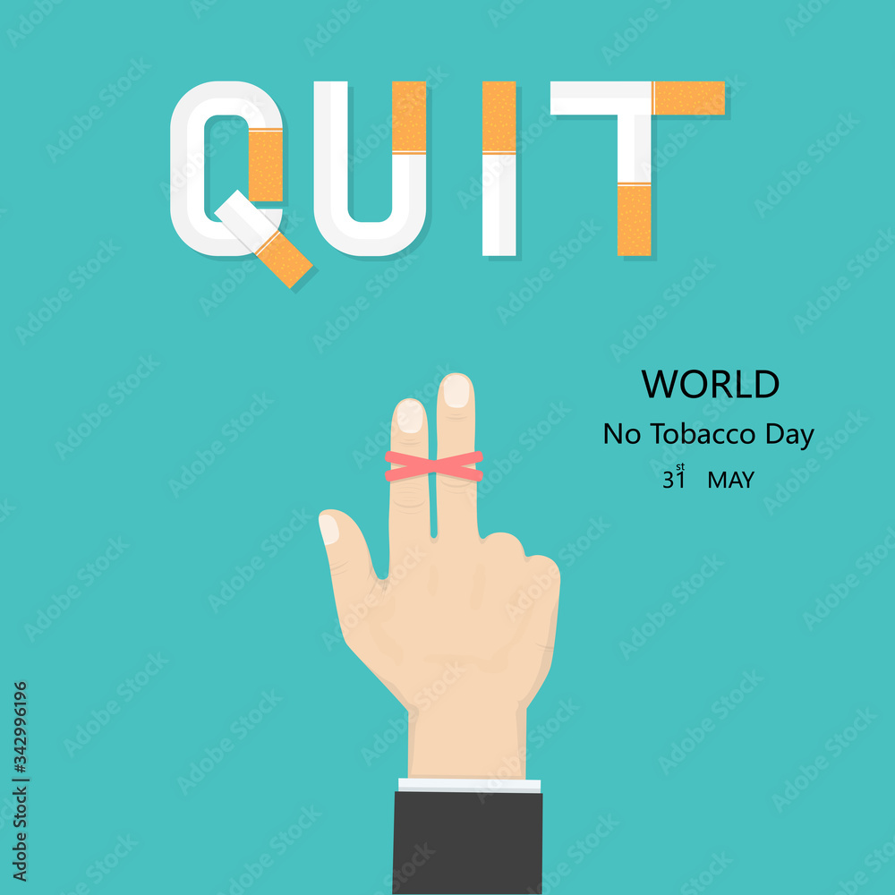 Human hands and cigarette.Quit Tobacco vector logo design template.May ...