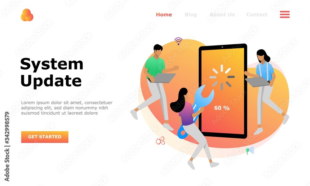 System Update Vector Illustration Concept , Suitable for web landing ...