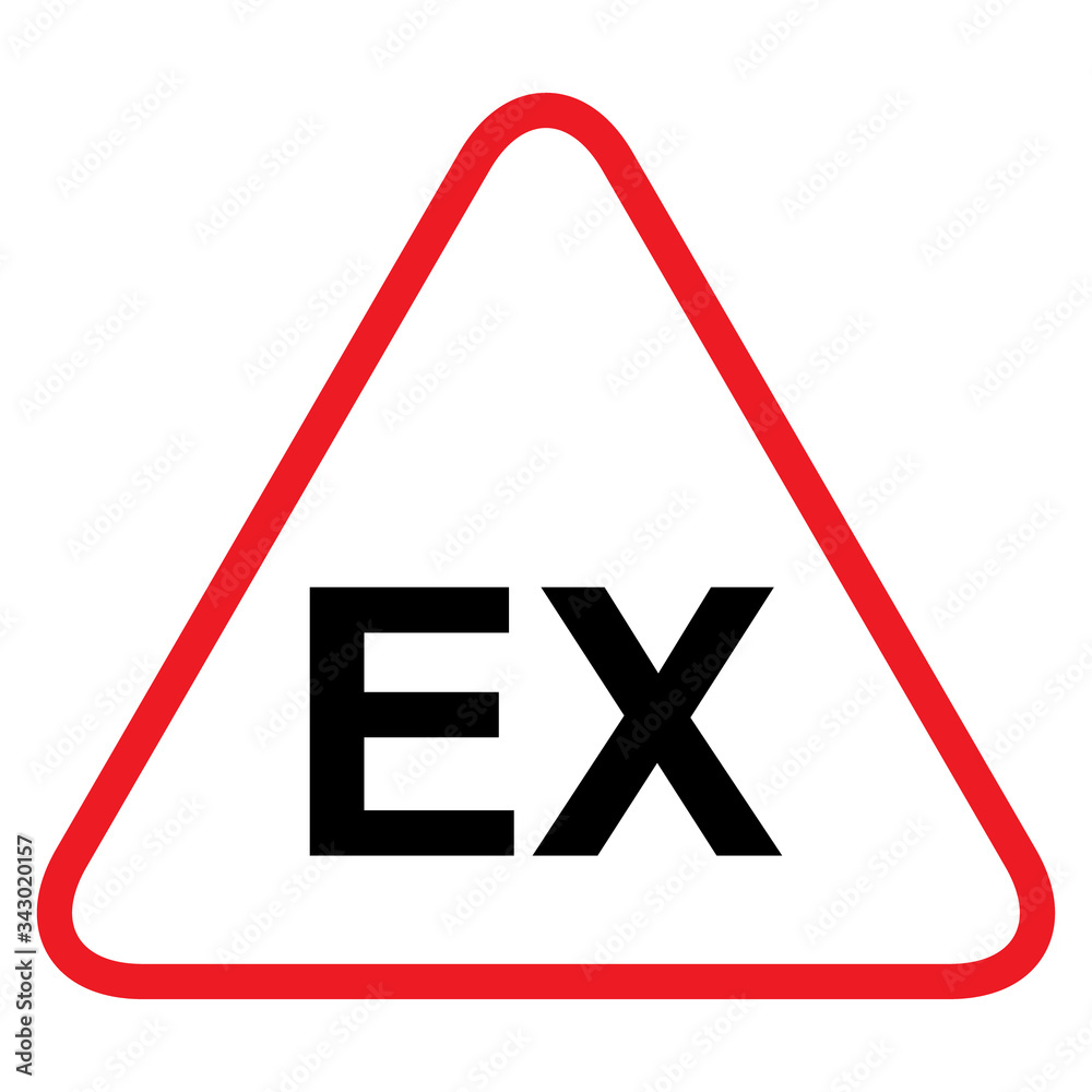 Explosive EX icon, danger symbol isolated on white background. Vector ...