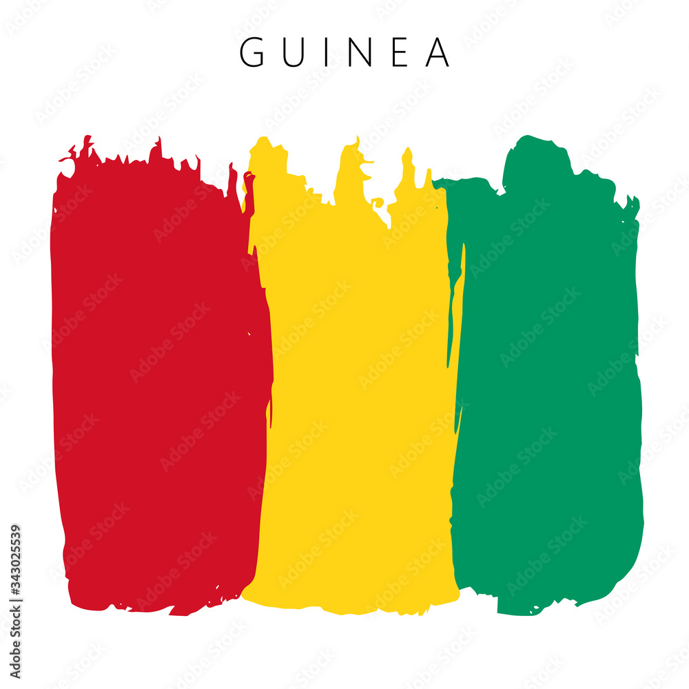 Flag of Guinea. Vector illustration on white background. National flag ...