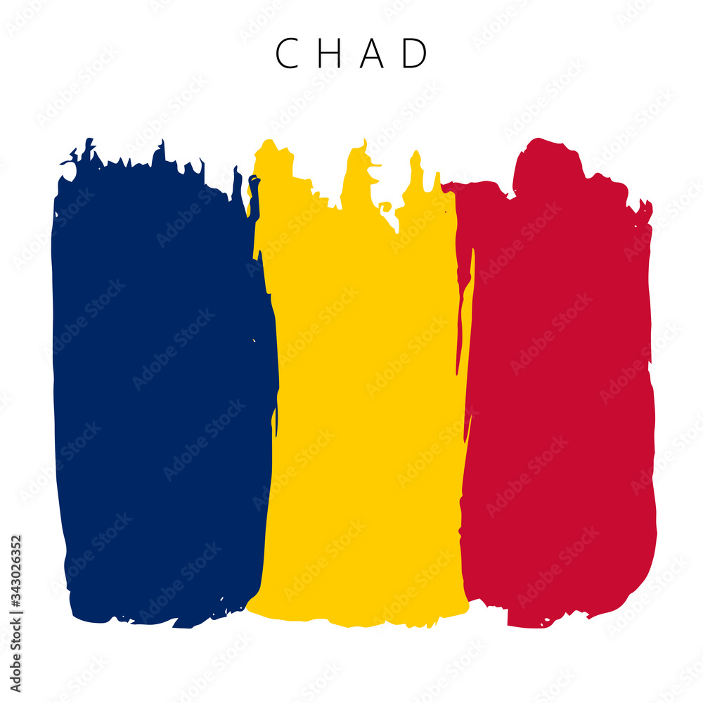 Flag of Chad. Vector illustration on white background. National flag ...