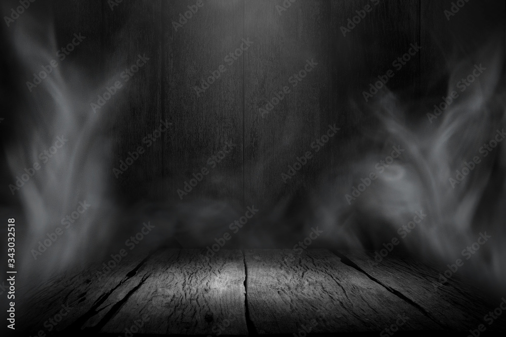 Dark Empty Room With Table