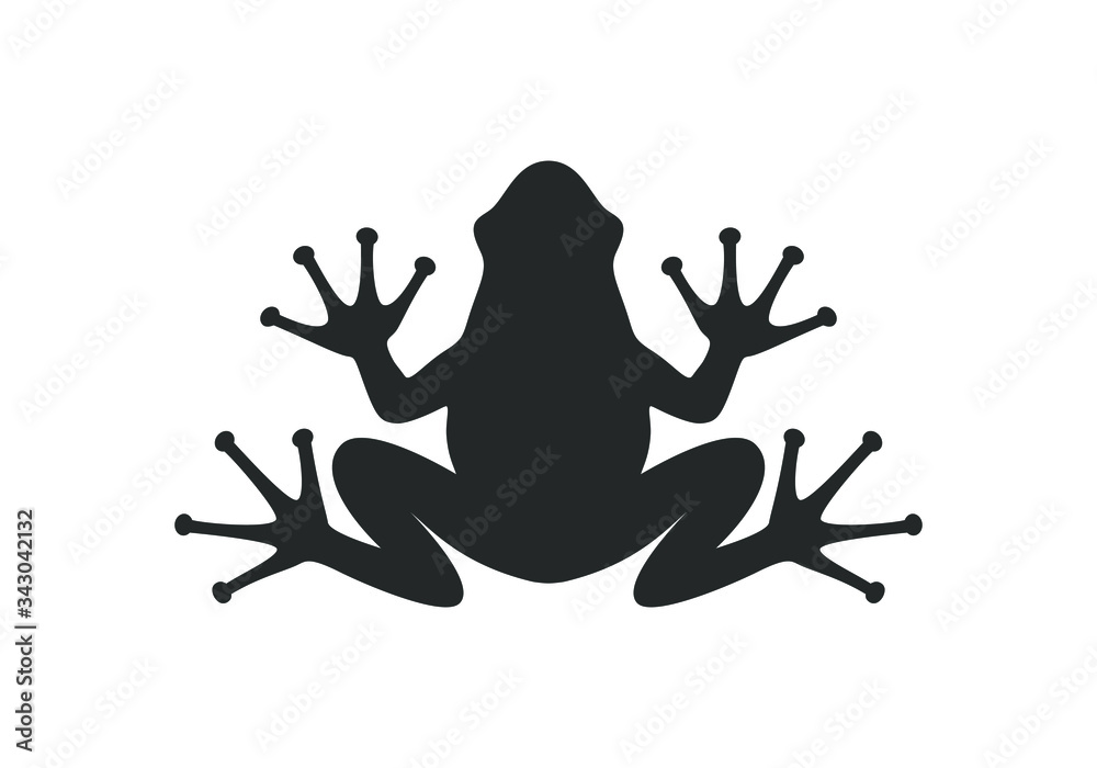 Frog graphic icon. Frog black sign isolated on white background. Vector ...