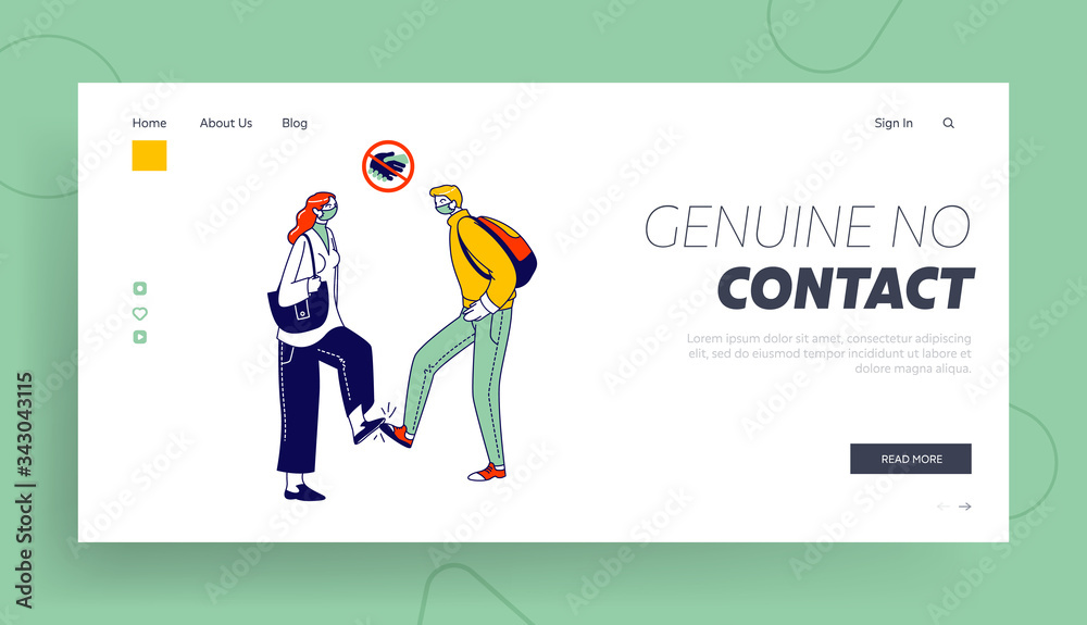 Friends or Colleagues Alternative Non-contact Greet During Coronavirus ...