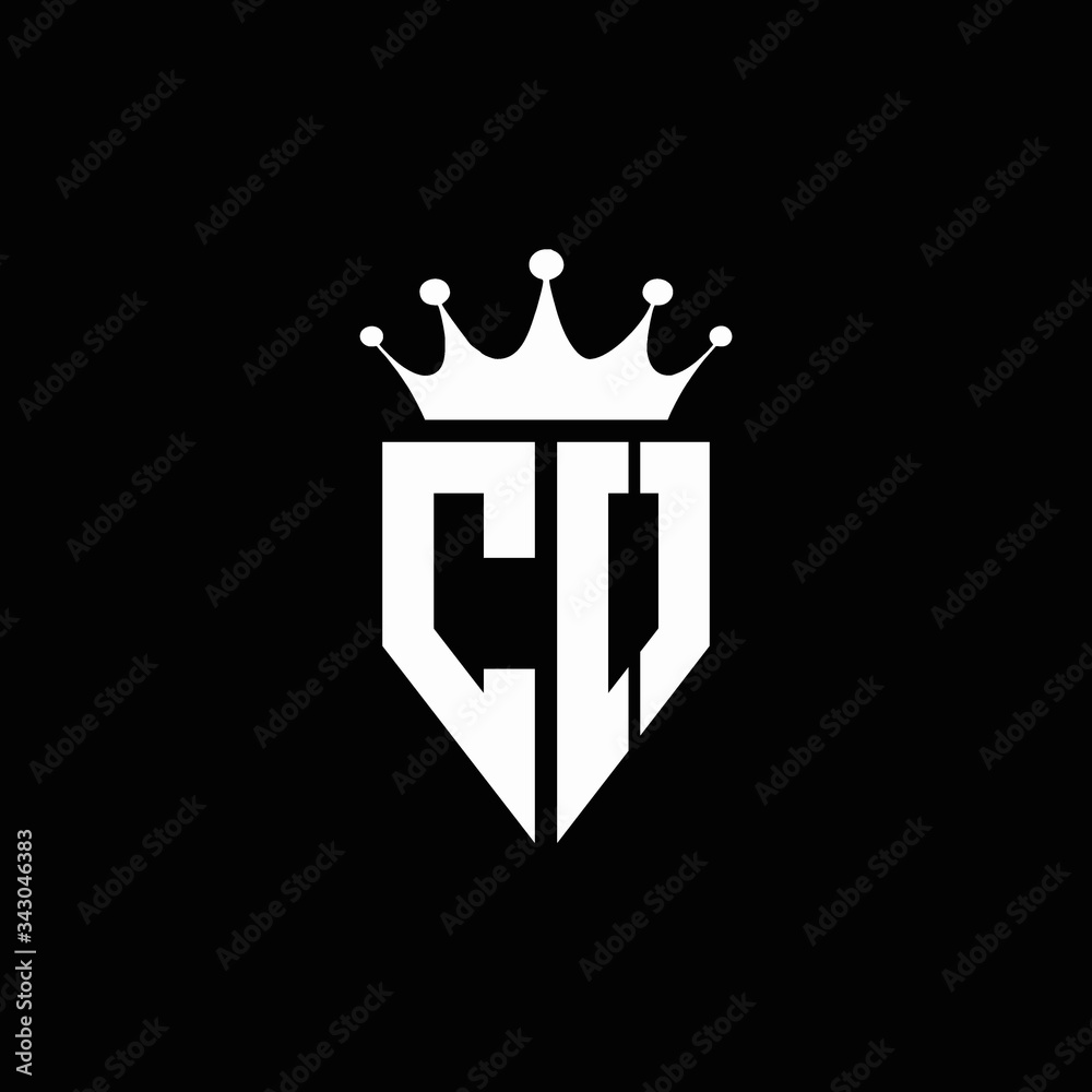 CO logo monogram emblem style with crown shape design template Stock ...