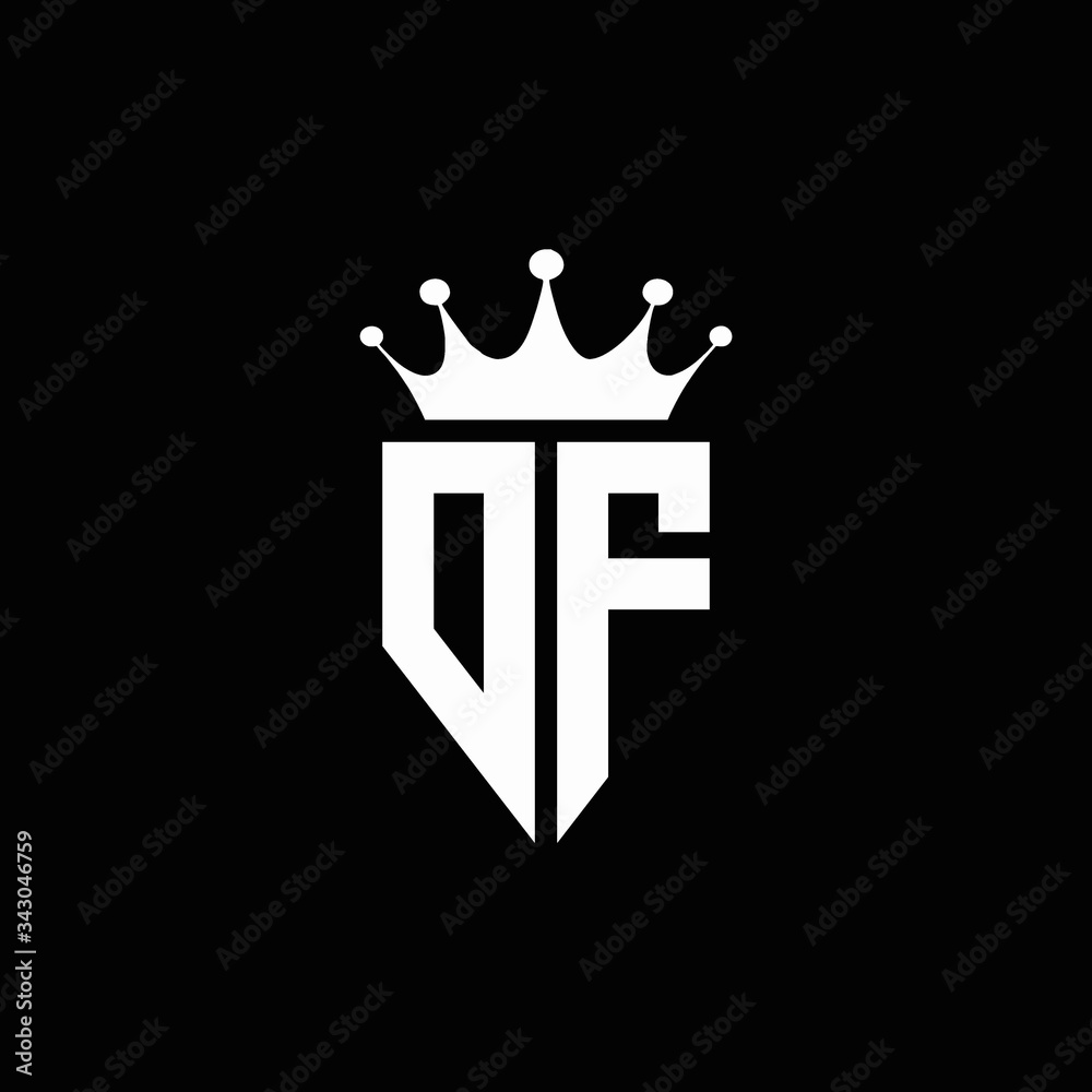 DF logo monogram emblem style with crown shape design template Stock ...