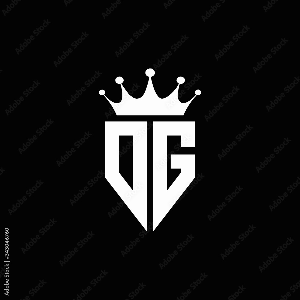DG logo monogram emblem style with crown shape design template Stock ...
