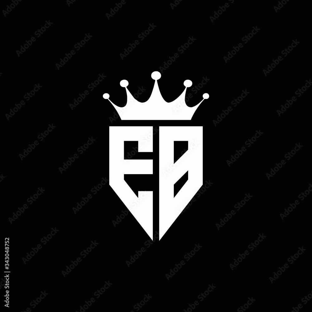 EB logo monogram emblem style with crown shape design template Stock ...