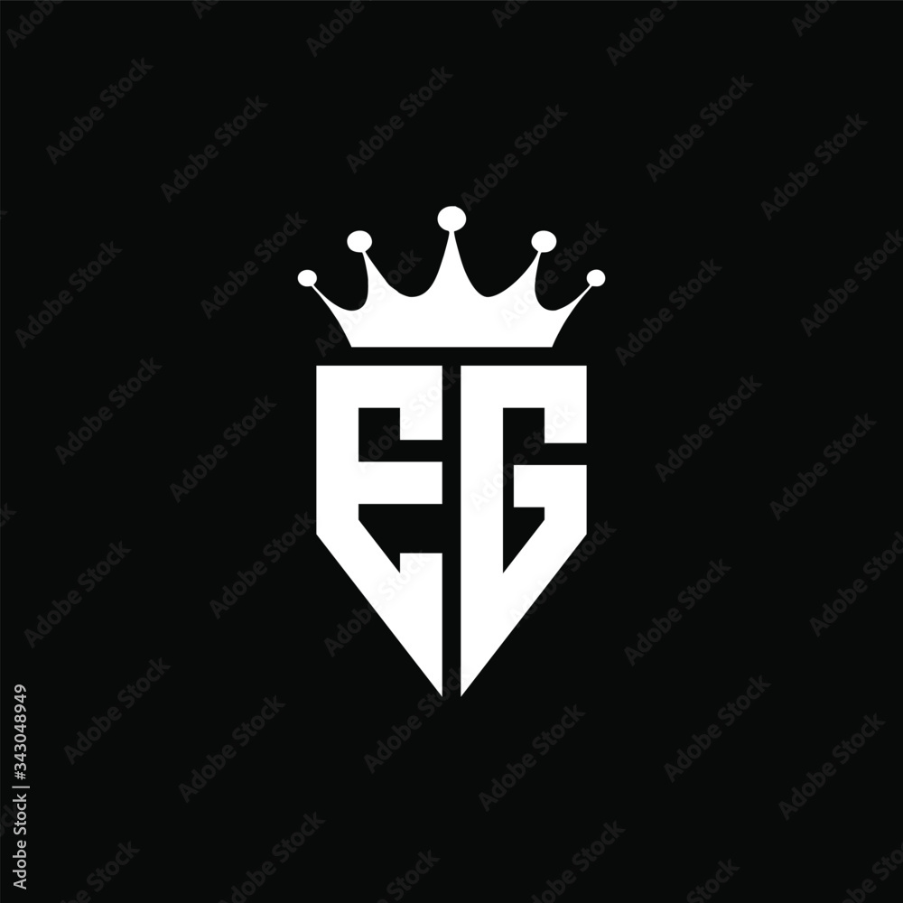 EG logo monogram emblem style with crown shape design template Stock ...