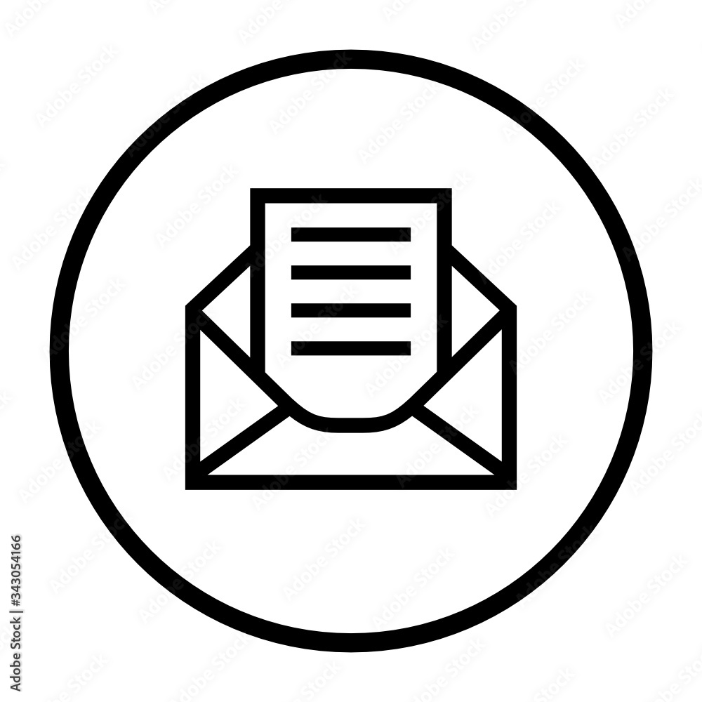 koperta z dokumentem ikona Stock Vector | Adobe Stock