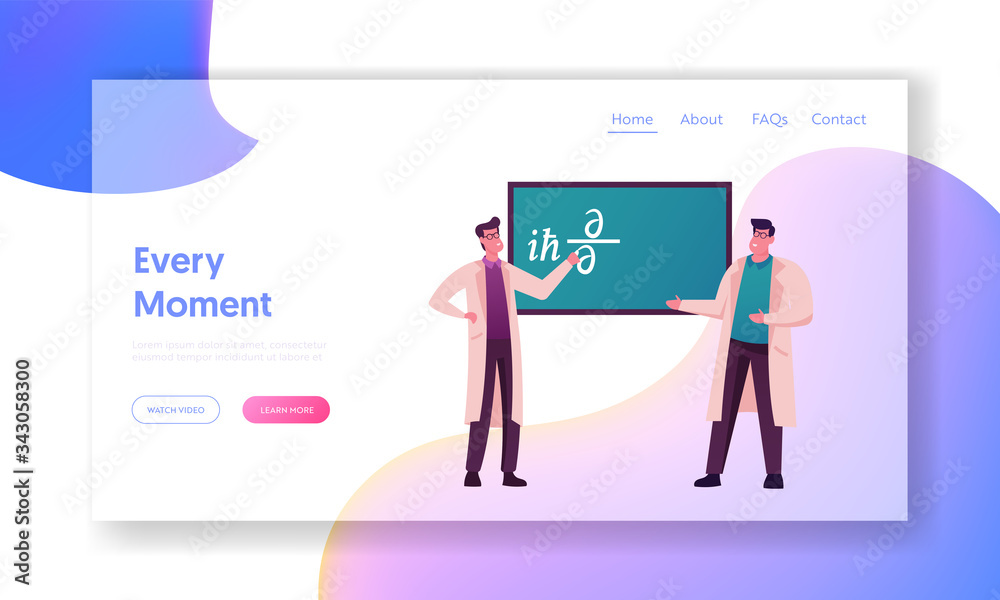 Vetor de University Professors Discussing Scientific Theory Landing ...