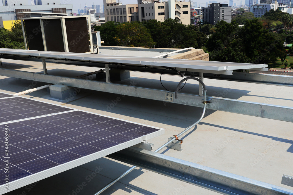 Solar PV System on Concrete Roof Deck with Electrical Conduit ...