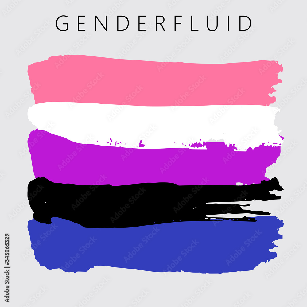 Sexual identity pride flag of genderfluid people, LGBT vector symbols ...