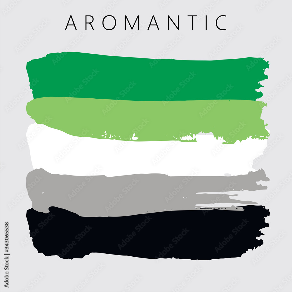 Sexual identity pride flag of aromantic, LGBT symbols. Flag gender with ...