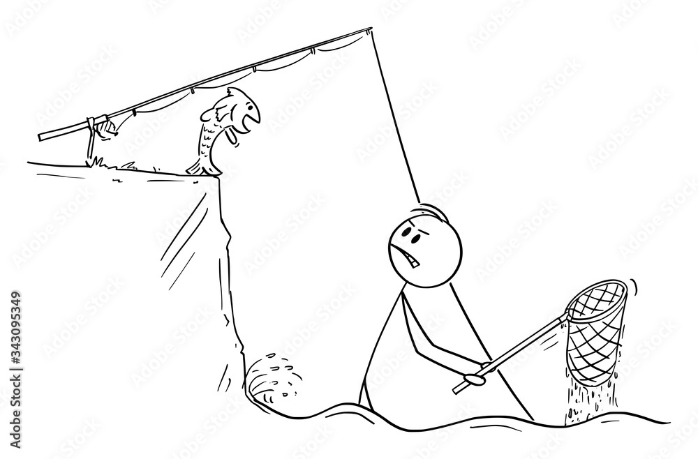 Vector cartoon stick figure drawing conceptual illustration of ...