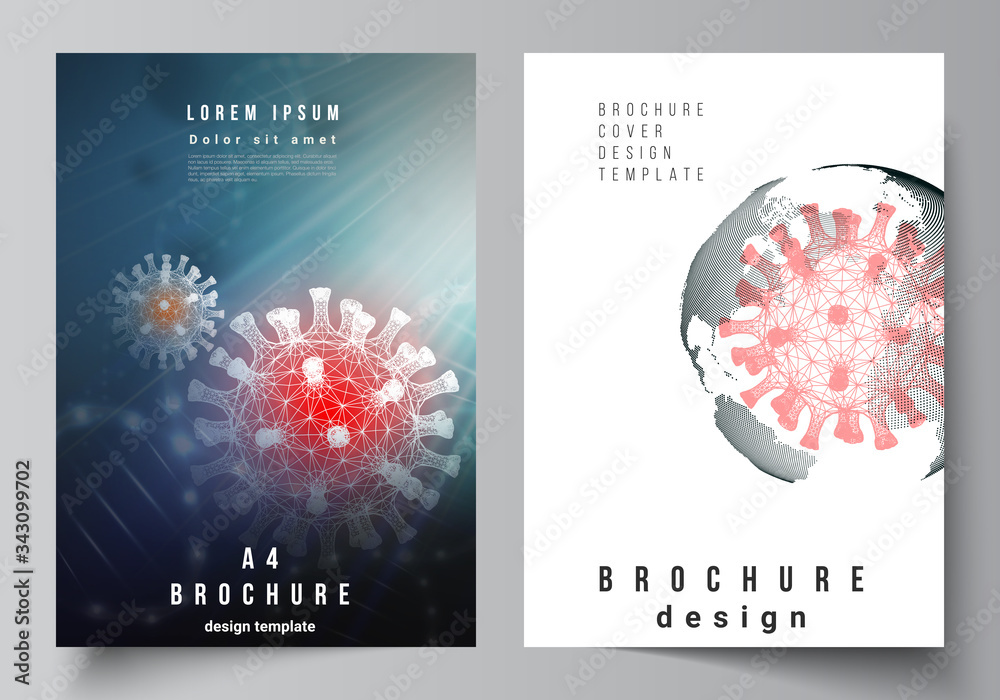 Vector layout of A4 cover mockups templates for brochure, flyer layout ...