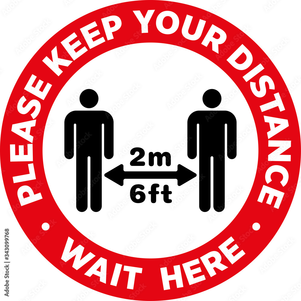 Social Distancing Signage or Floor Sticker for help reduce the risk of ...