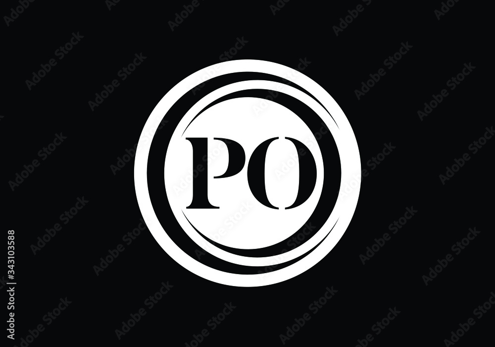 Initial Monogram Letter P O Logo Design Vector Template. PO Letter Logo ...