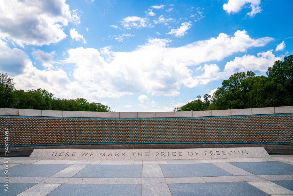 Gold stars on the Freedom Wall, part of the National World War II ...