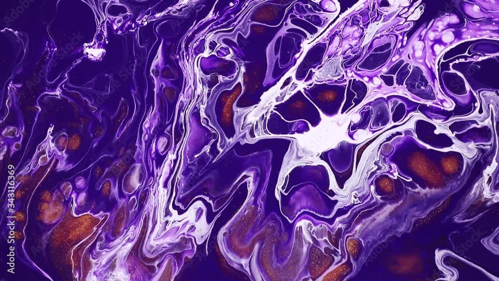 Fluid art drawing footage, trendy acryl texture with flowing effect ...