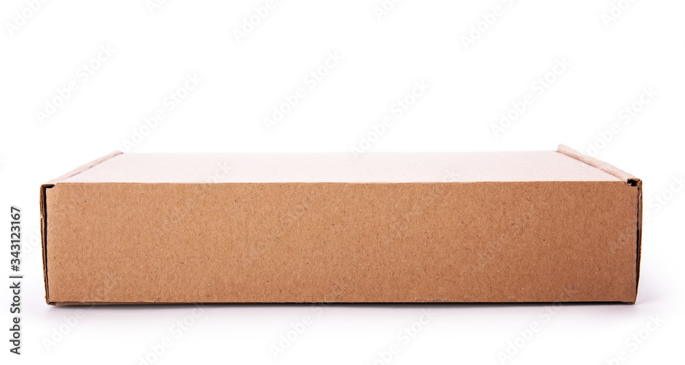 Closed cardboard box isolated on white background. Carton delivery ...