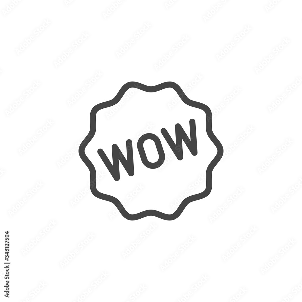 Wow icon. Symbol of admiration or surprise. Line label for online ...