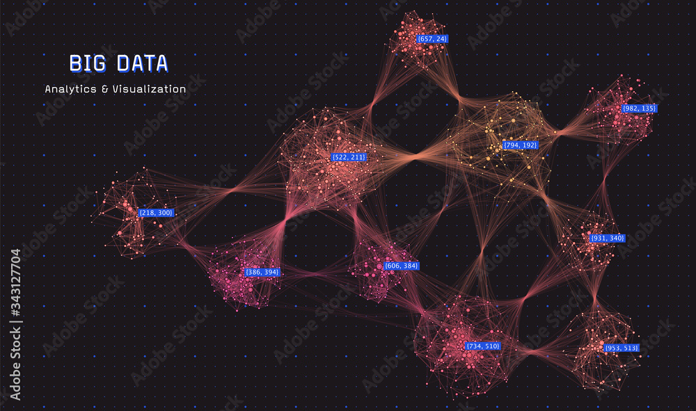 Cluster Map Diagram Abstract Big Data Visualization Cluster Analysis Social Media Graph