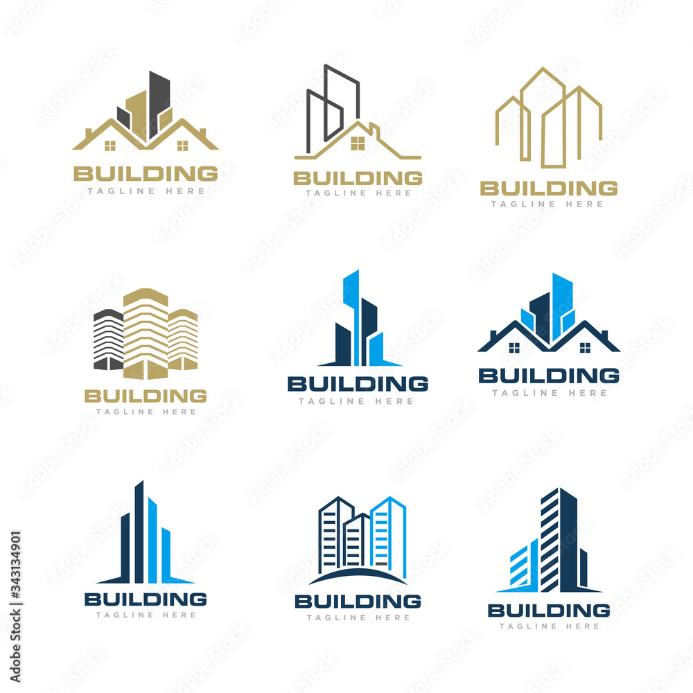 Building Construction Logo Design Vector Stock Vector | Adobe Stock