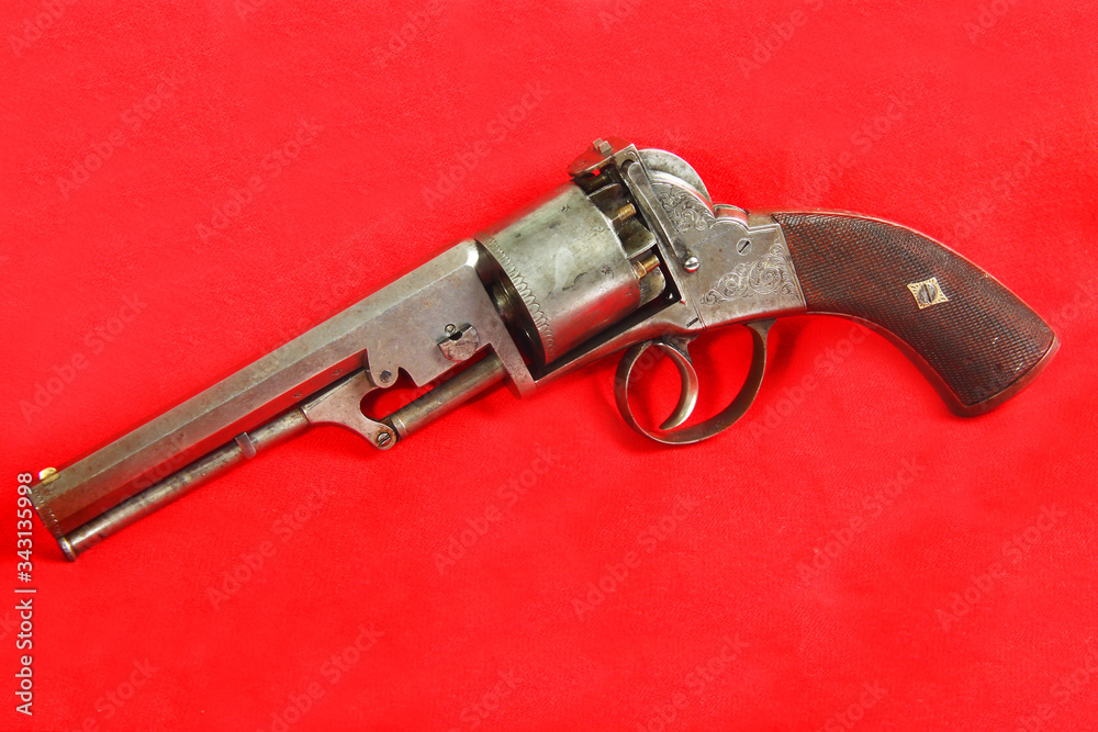 XIX century old rare muzzle loading percussion cap revolver pistol ...