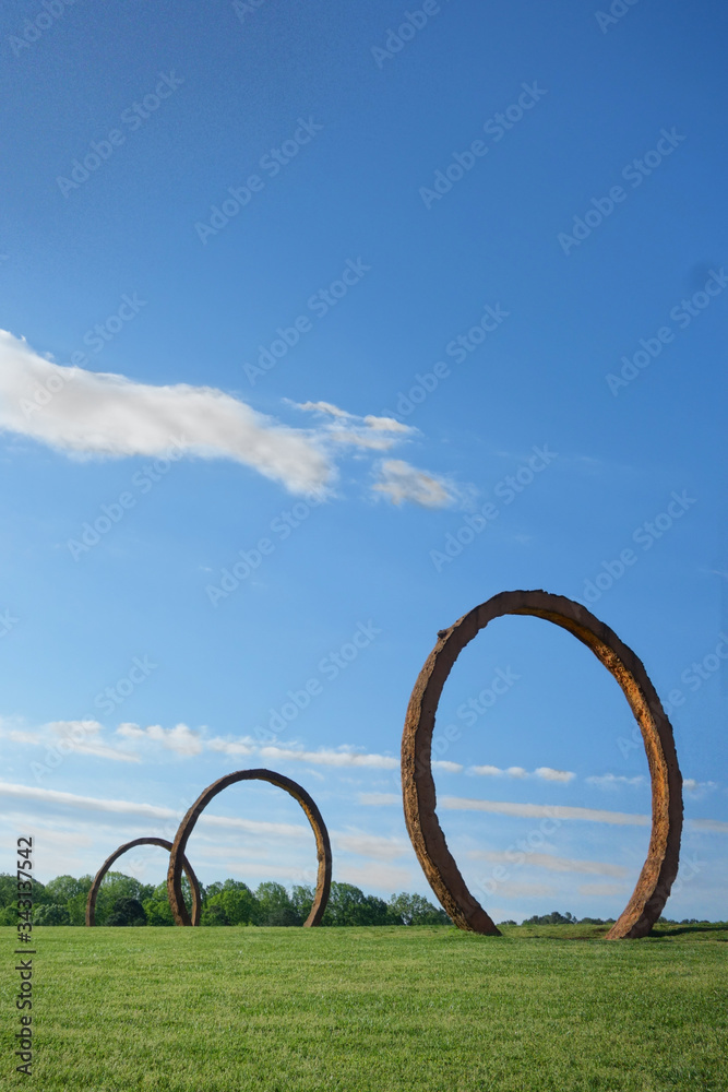 RALEIGH,NC/USA - 4-10-2020: Gyre sculpture by Thomas Sayre, in the ...