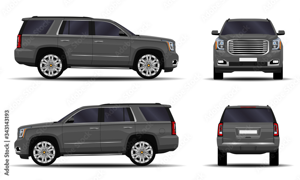 realistic SUV car. front view; side view; back view. Stock Vector ...