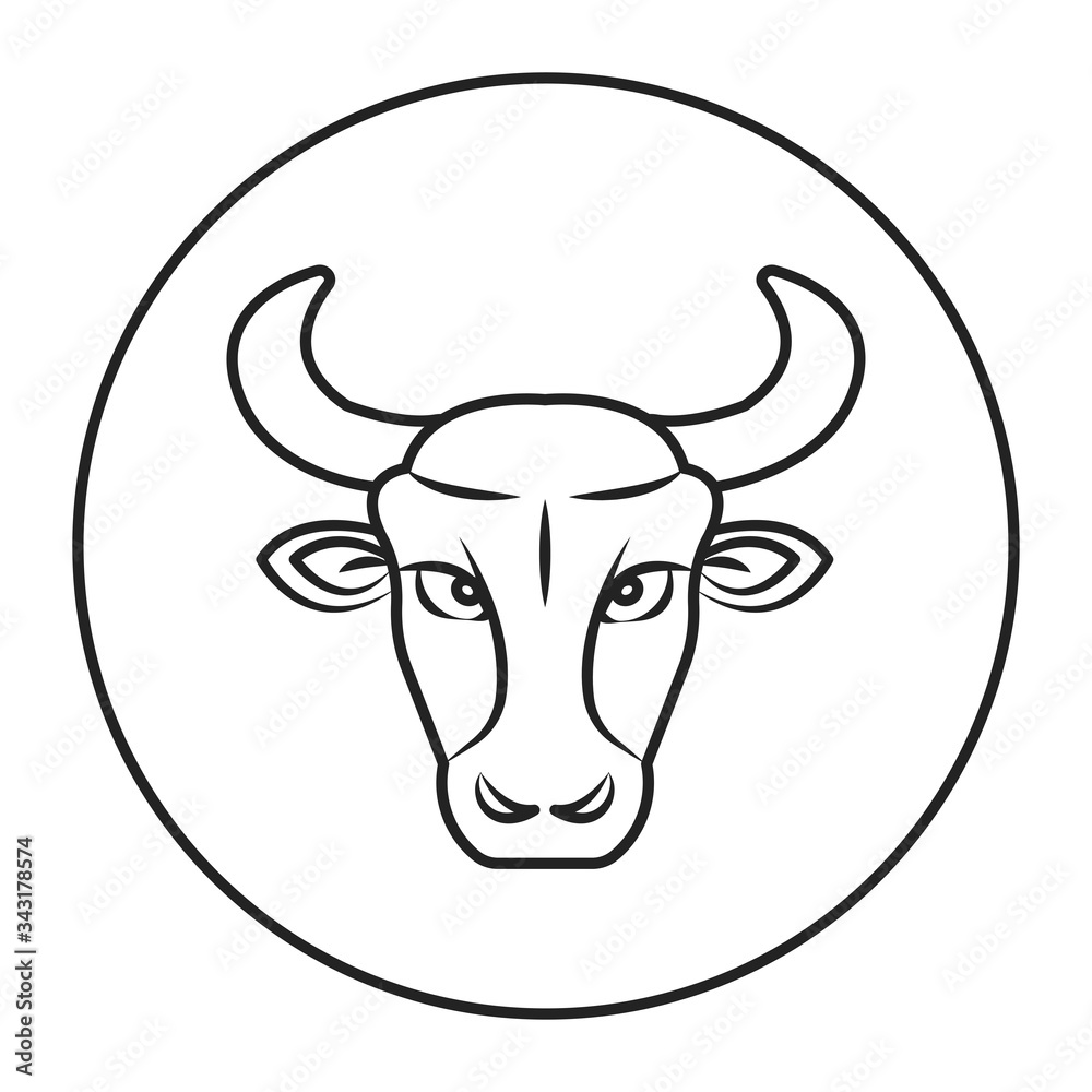 Taurus black line icon. Zodiac sign. Astrology and horoscope ...
