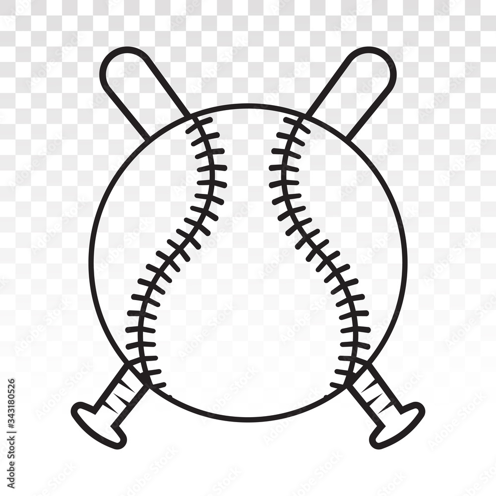 Baseball tournament vector line art icons for sports apps or website on ...