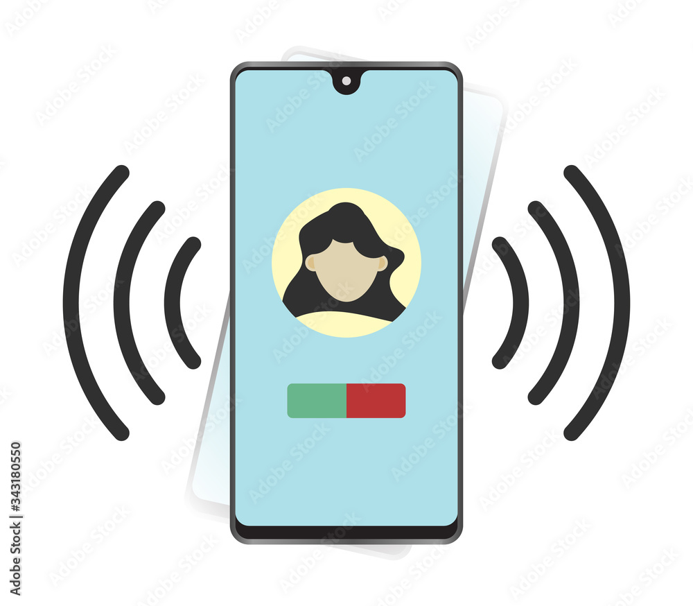 Smartphone or Mobile phone ringing or vibrating vector icons for apps ...