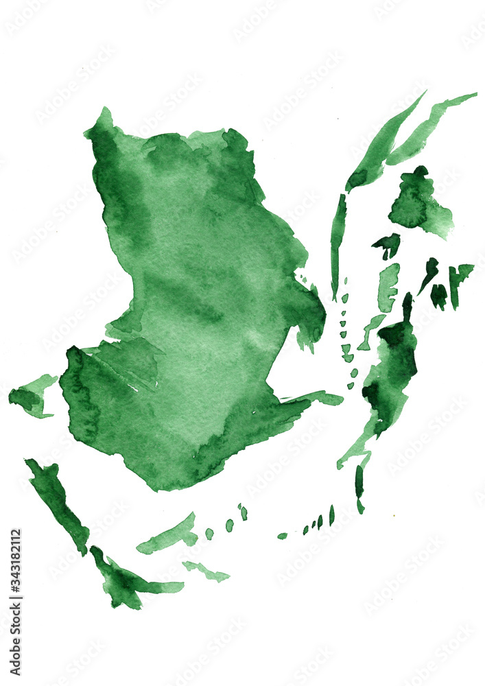 Abstract green map of australia isolated on white background Stock ...