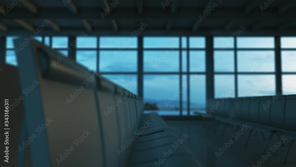 empty airport waiting room (3d render) Stock Video | Adobe Stock