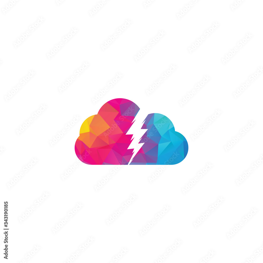 Thunder bold Concept power Logo Design Template. Thunder cloud shape ...