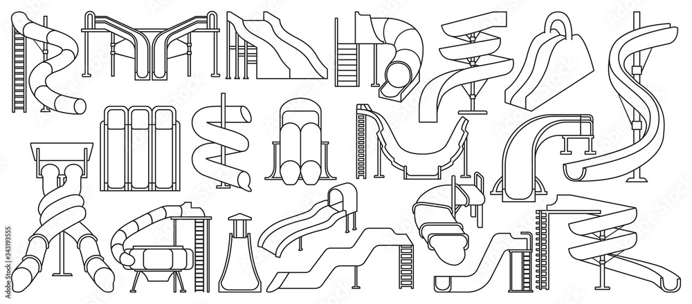 Water Slide Clip Art Black And White