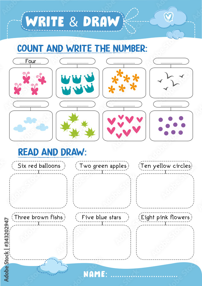 Math sheet for primary school / Kindergarten sheet and exercise / Math ...
