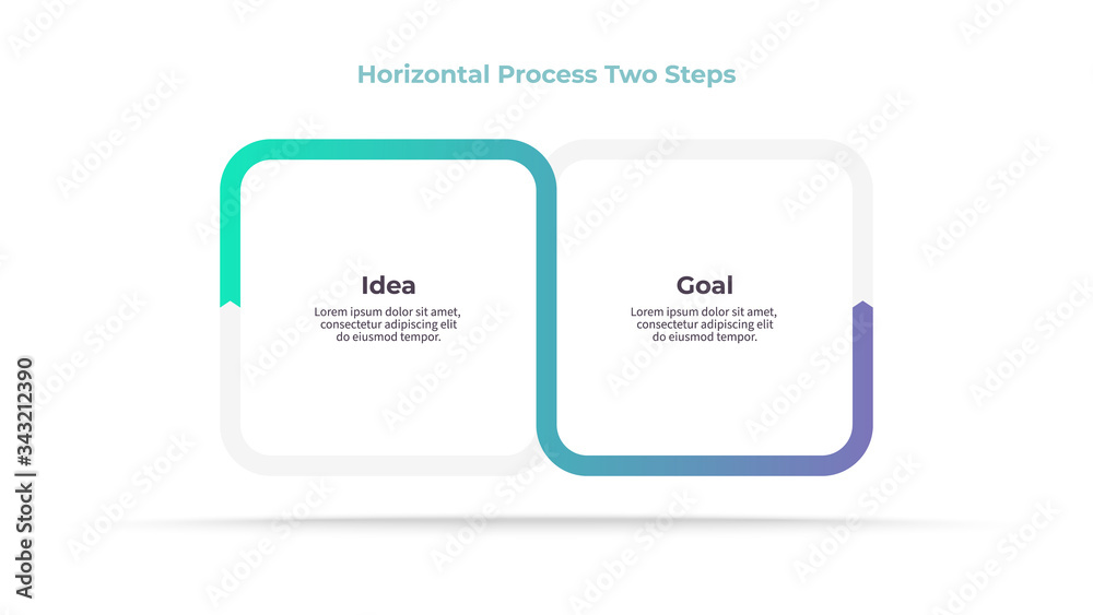 Business infographics. Timeline with 2 steps, options. Vector template ...
